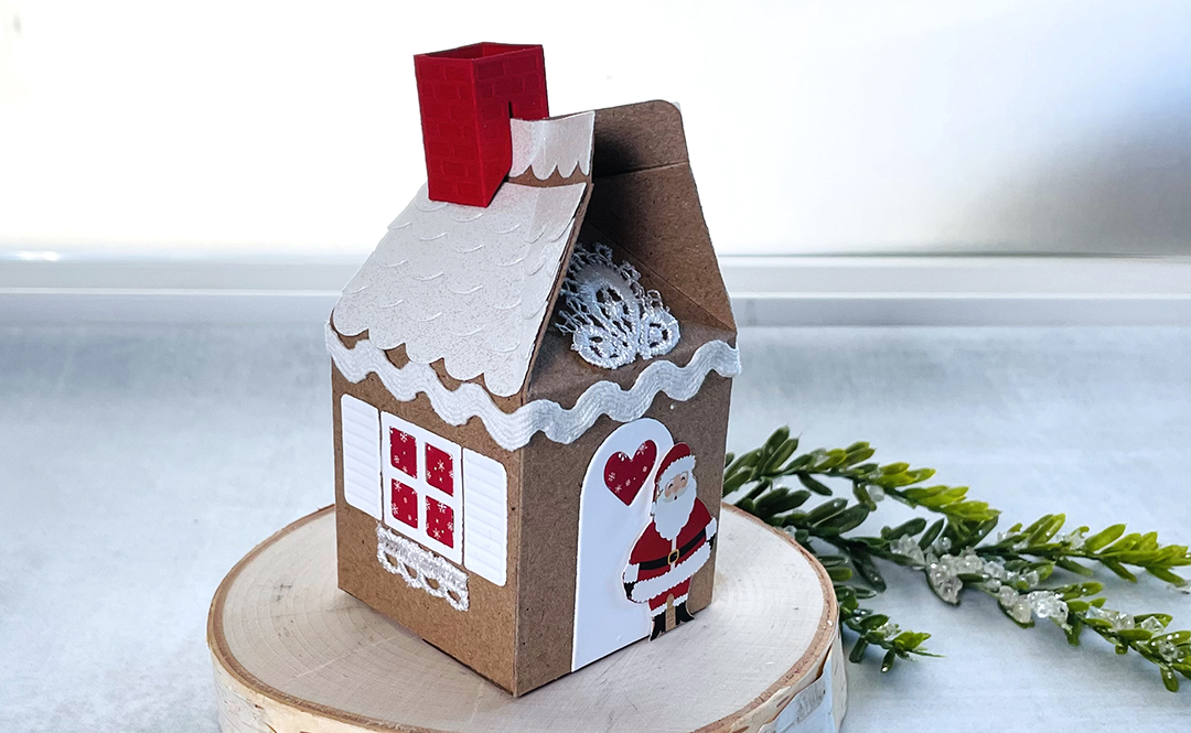 Make this sweet gingerbread milk carton house box – LyndaCreates