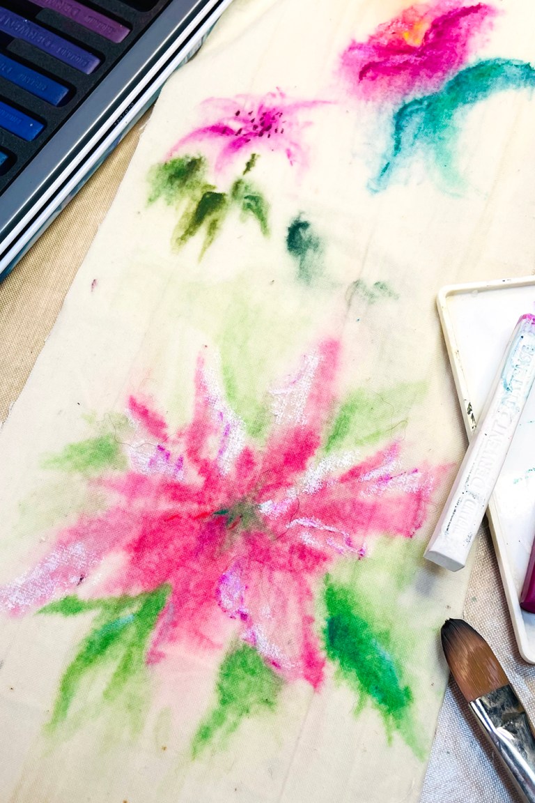 Creative and Relaxing Christmas Slow Stitching on Inktense Painted ...